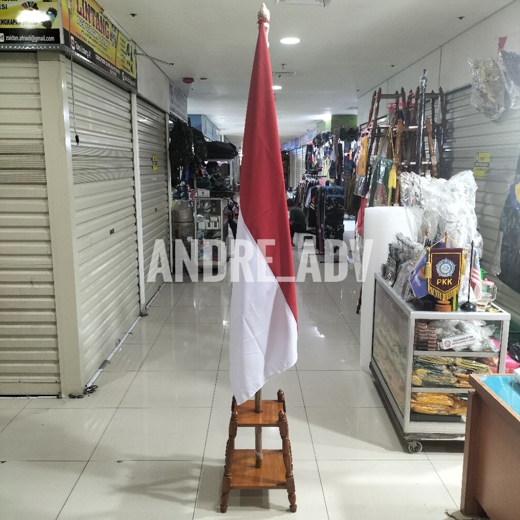 Jual 1 paket tiang bendera ruangan kantor sekolah dll dan bendera ...