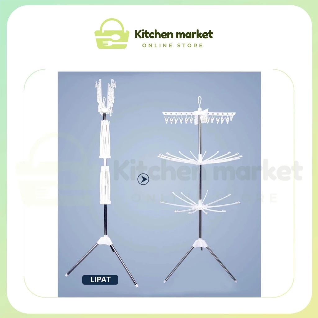 Jual (KM) Jemuran menara rak jemuran baju bayi lipat rak susun handuk ...