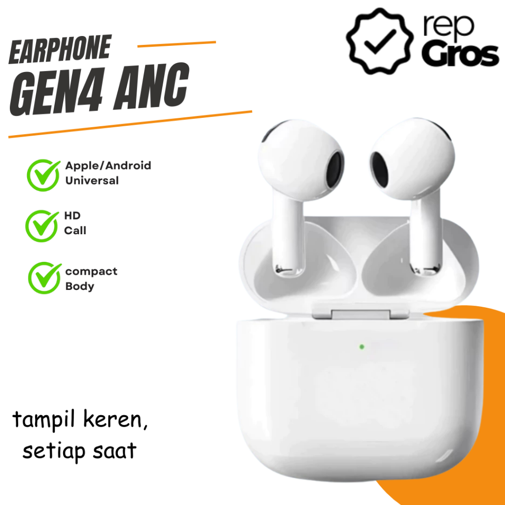 Jual Earphone Pro 4 ANC EarPhone Spatial Audio TWS Charging Case ...
