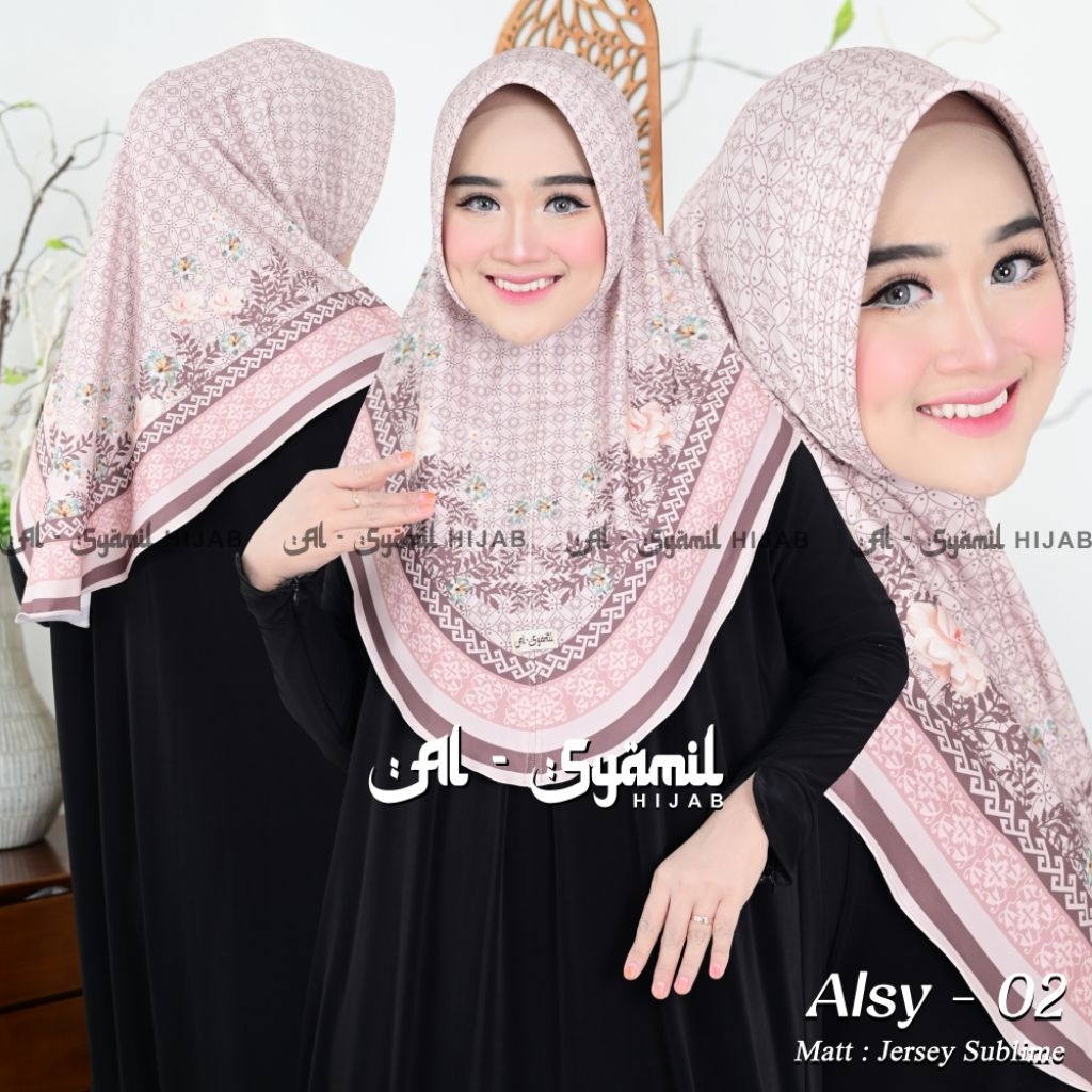 Jual Alsyamil Hijab Jilbab Sublim Bunga Jersey Premium – Jilbab Instan ...