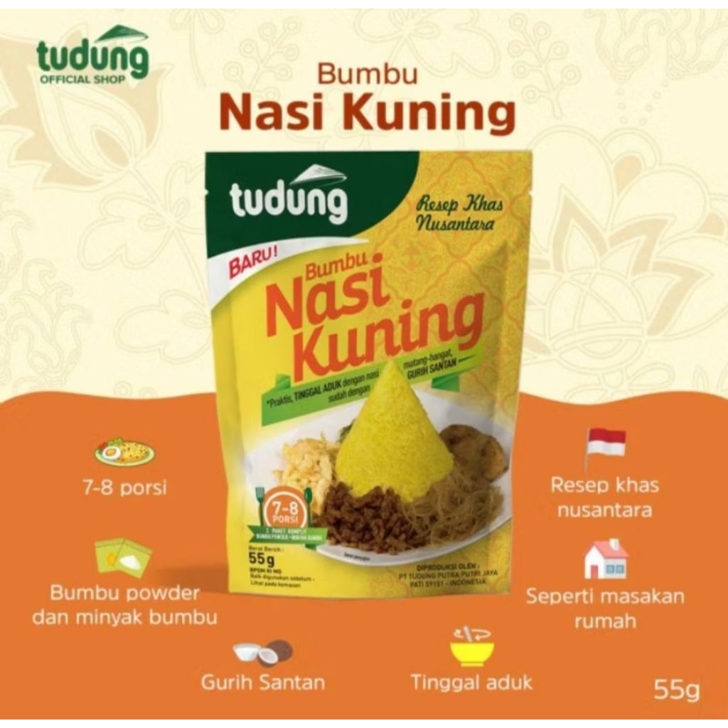 Jual Tudung Bumbu Nasi Kuning Instant (55 Gr) | Shopee Indonesia