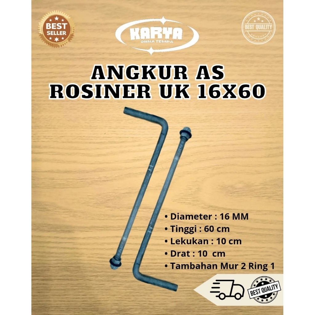 Jual Angkur L besi As Roniser ukuran diameter besi 22mm panjang 30cm ...