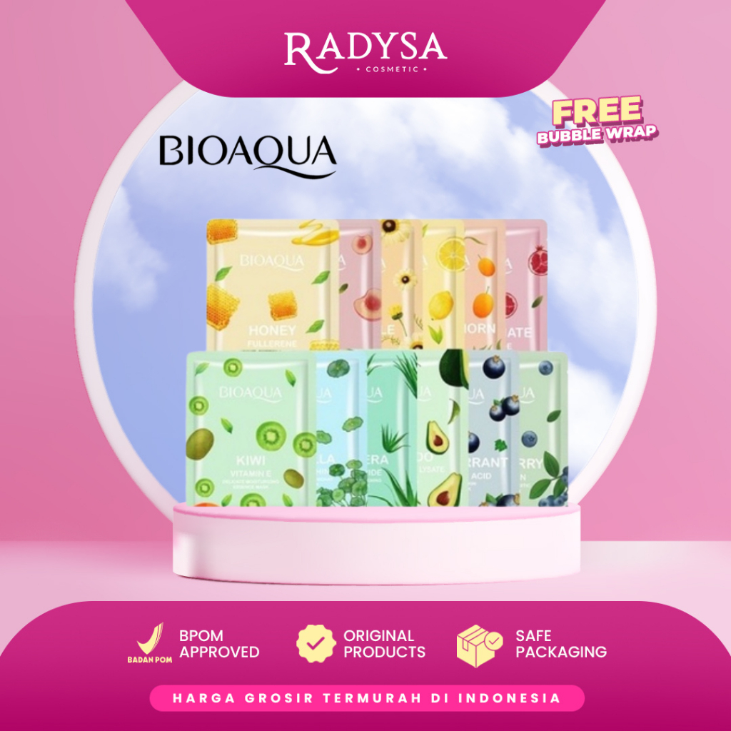 Jual 𝐑𝐀𝐃𝐘𝐒𝐀 - BIOAQUA Sheet Mask Masker Wajah Buah - Sheetmask Bio Aqua | Shopee Indonesia