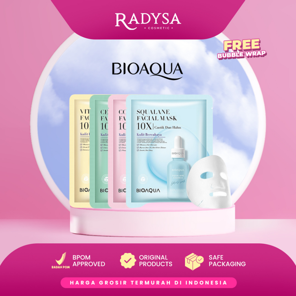 Jual 𝐑𝐀𝐃𝐘𝐒𝐀 - BIOAQUA Sheet Mask 10X The Effect Masker Wajah | Shopee Indonesia