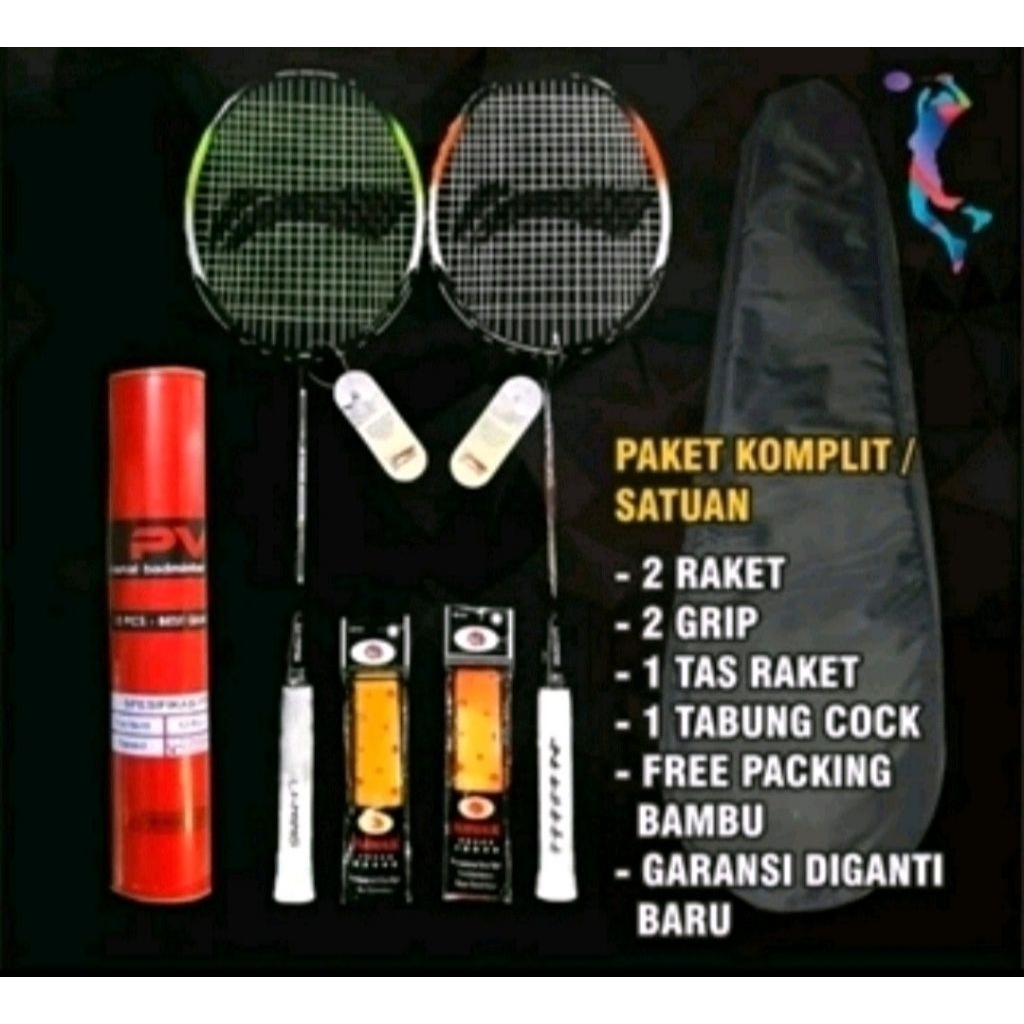 Jual RAKET BADMINTON LENGKAP DENGAN TAS SHUTTLEKOCK BISA SATUAN BONUS ...