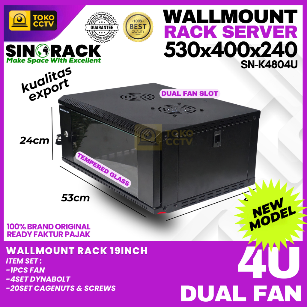 Jual Wallmount Rack 4U, Rack Server 4U Single Glass Door, Sudah Gratis ...