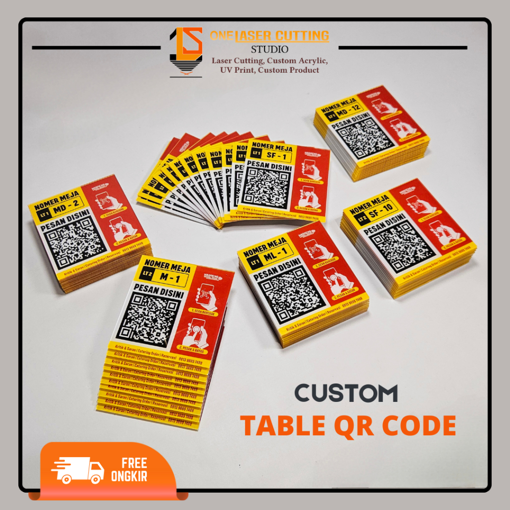 Jual Nomor Meja Akrilik Custom – Table Number Acrylic Cetak Logo/Desain ...