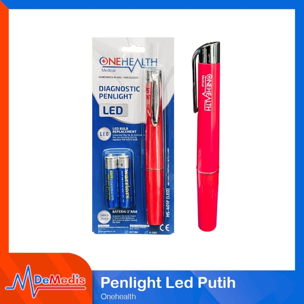 Jual Penlight Sinar Lampu Putih ONEHEALTH Pen Light LED Senter ...