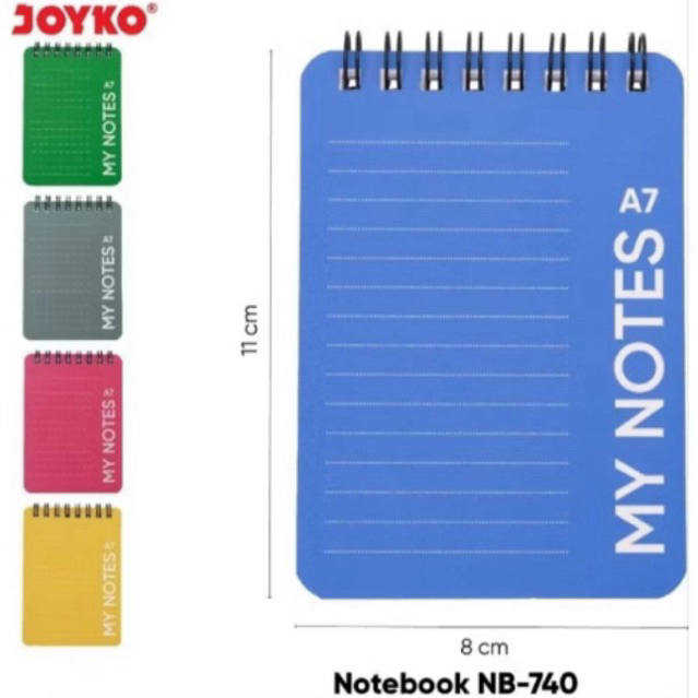 Jual ( 1 pcs ) NB740 Note Book Saku Joyko 11 x 8 cm / Notes Buku Saku ...