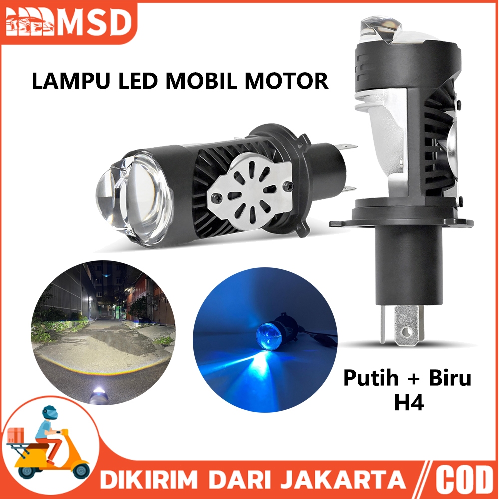 Jual Premium Lampu Utama LED H4 Mini Projector Motor Mobil Original ...