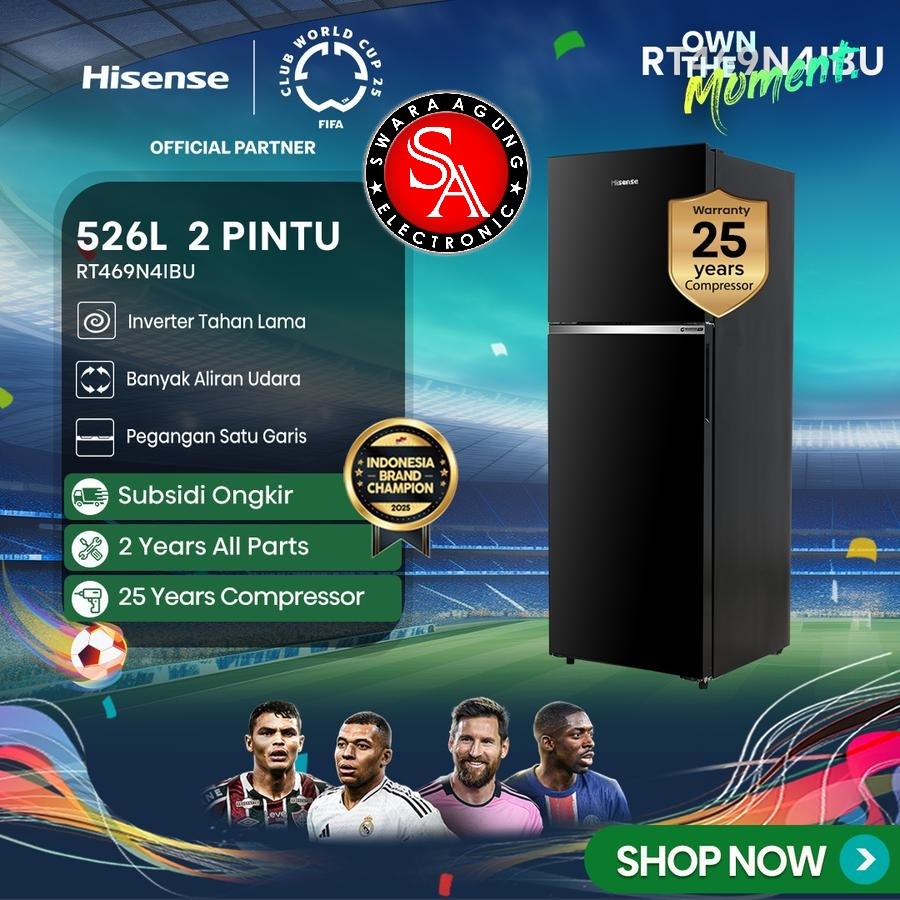 Jual Kulkas 2 Pintu 350 Liter Inverter Hisense Type : RT469N4IBU ...