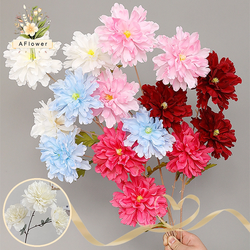 Jual Bunga Artificial Buket 3 Tangkai Bunga Peony Jumbo Artificial ...