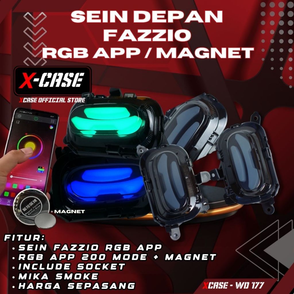 Jual X-Case Lampu Sein Fazzio Depan Satu Set 8 Mode Plus Magnet Led ...