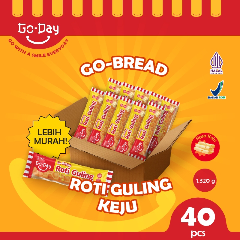 Jual Go-Day Go-Bread Roti Guling Rasa Keju Isi 40 Pcs | Shopee Indonesia
