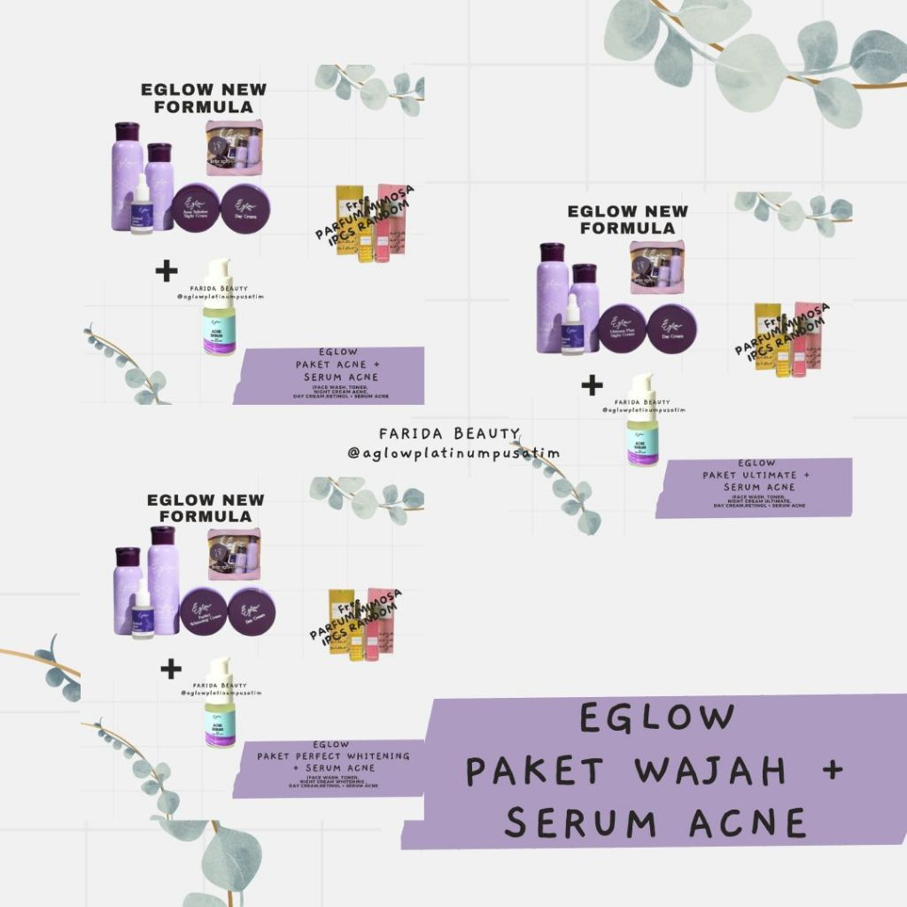 Jual PAKET WAJAH EGLOW NEW FORMULA+SERUM ACNE (NEW PACKAGIN) | Shopee ...