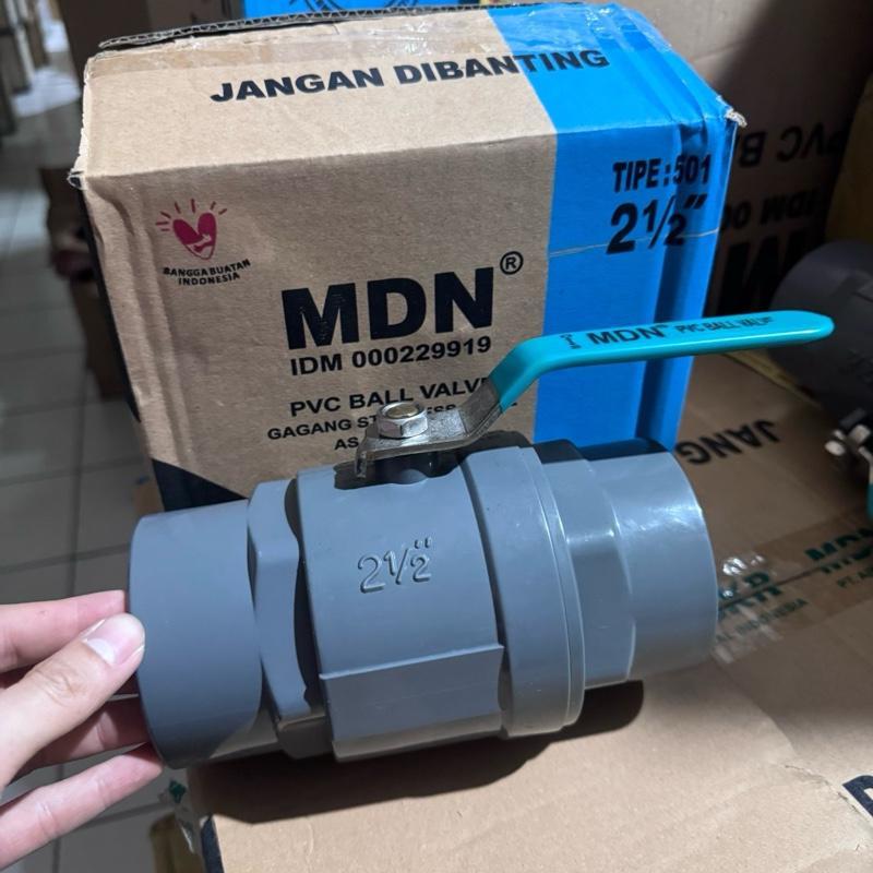Jual Ball Valve Gagang Stainless 2,5” inch 2-1/2” inchi MDN dim body PVC Japan Industrial ...