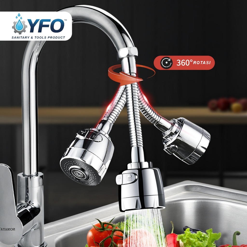 Jual [LYFO] SAMBUNGAN KRAN AIR BESI PRAKTIS FLEXIBLE 360 DERAJAT ...