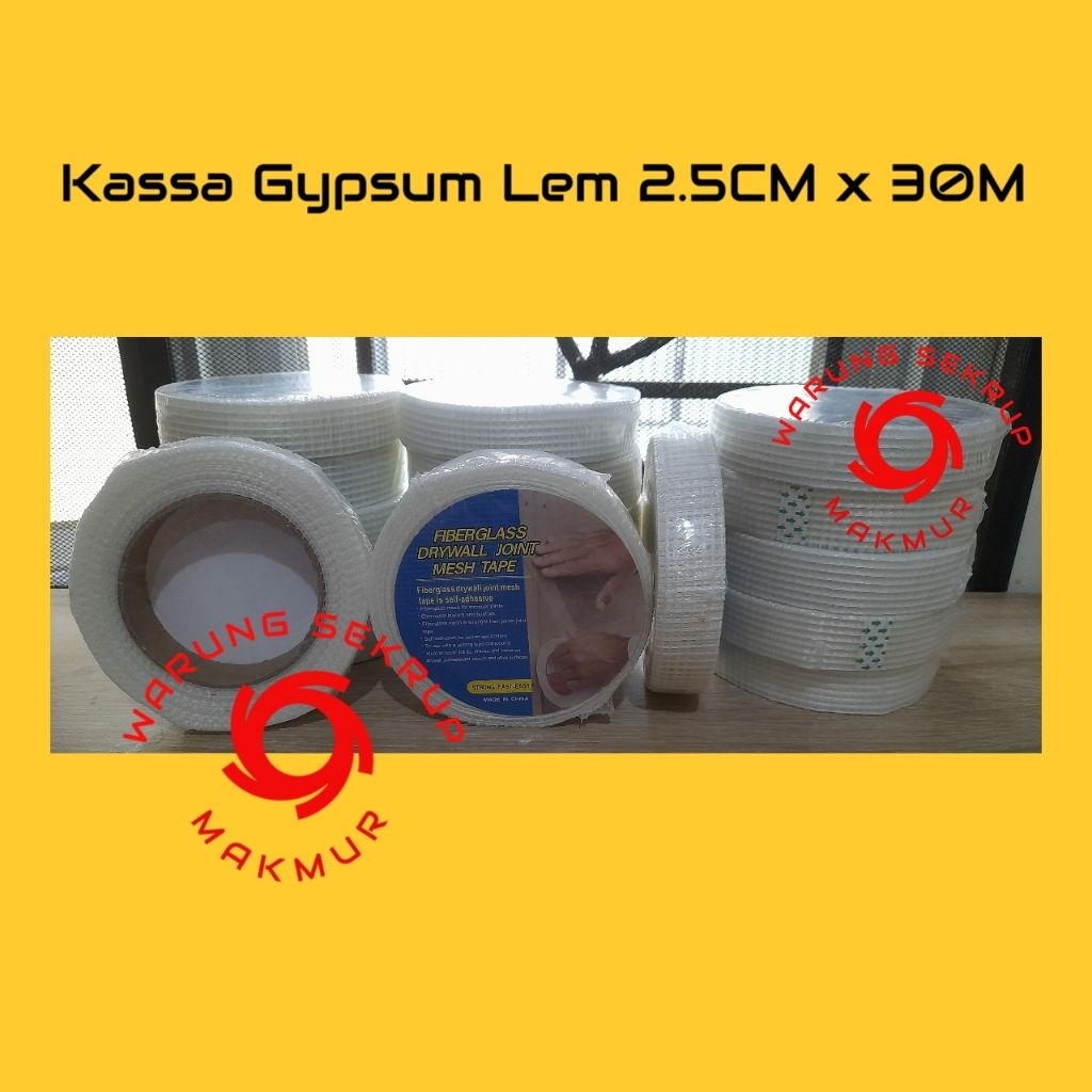 Jual Kassa Gypsum 1 Inch Ada Lem Tipis / Lakban Gypsum 2.5CM | Shopee ...