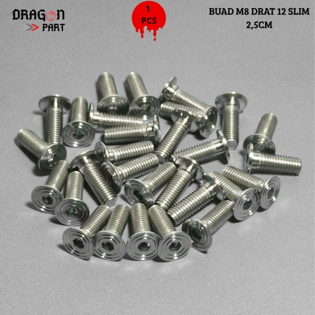 Jual BAUT L STAINLESS M8 DRAT 12 CUSTOM SLIM & SPIRAL HANDMADE | Shopee Indonesia