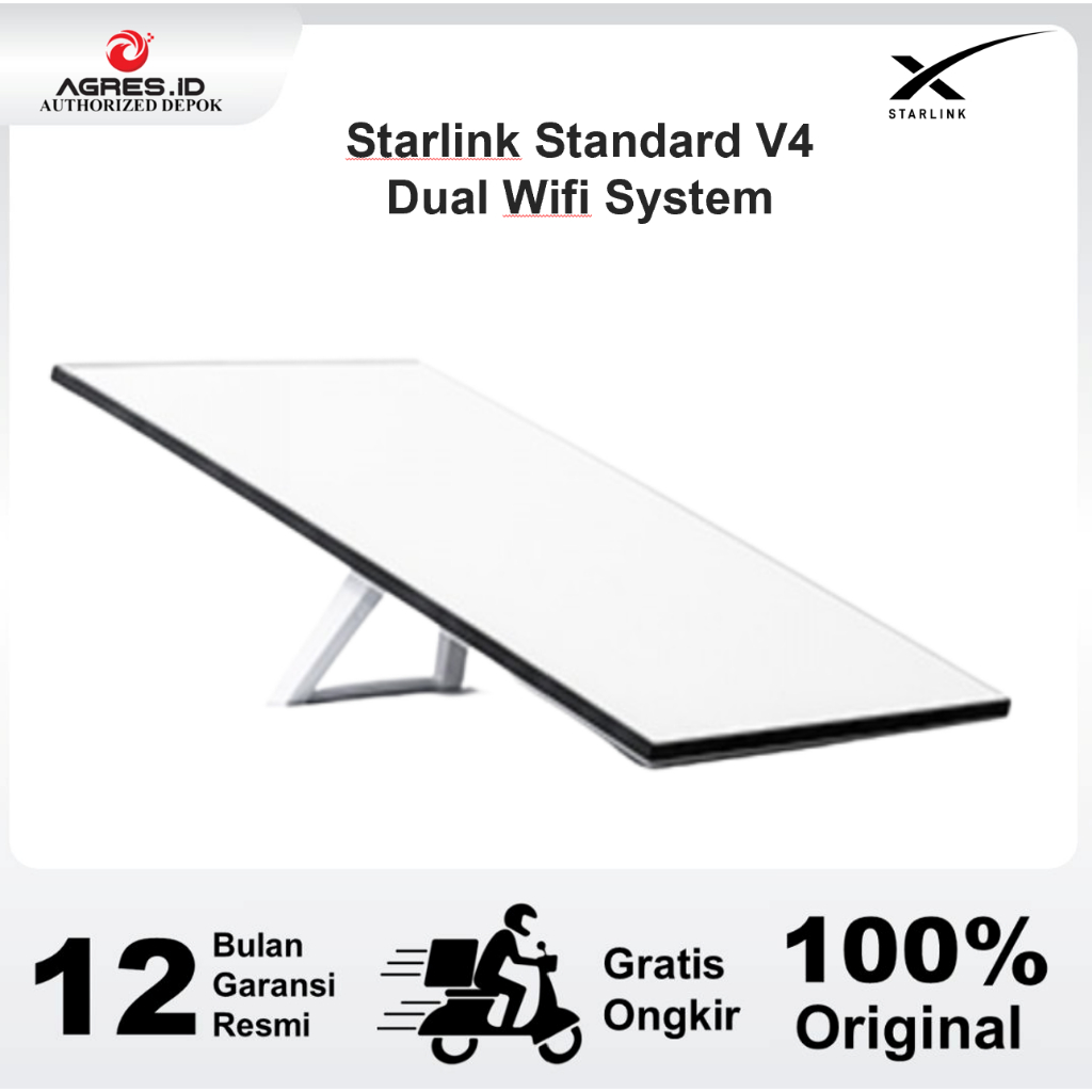 Jual Starlink V4 Gen 3 Standard Flat Satelite Kit Antena Wi-Fi 6 Router ...