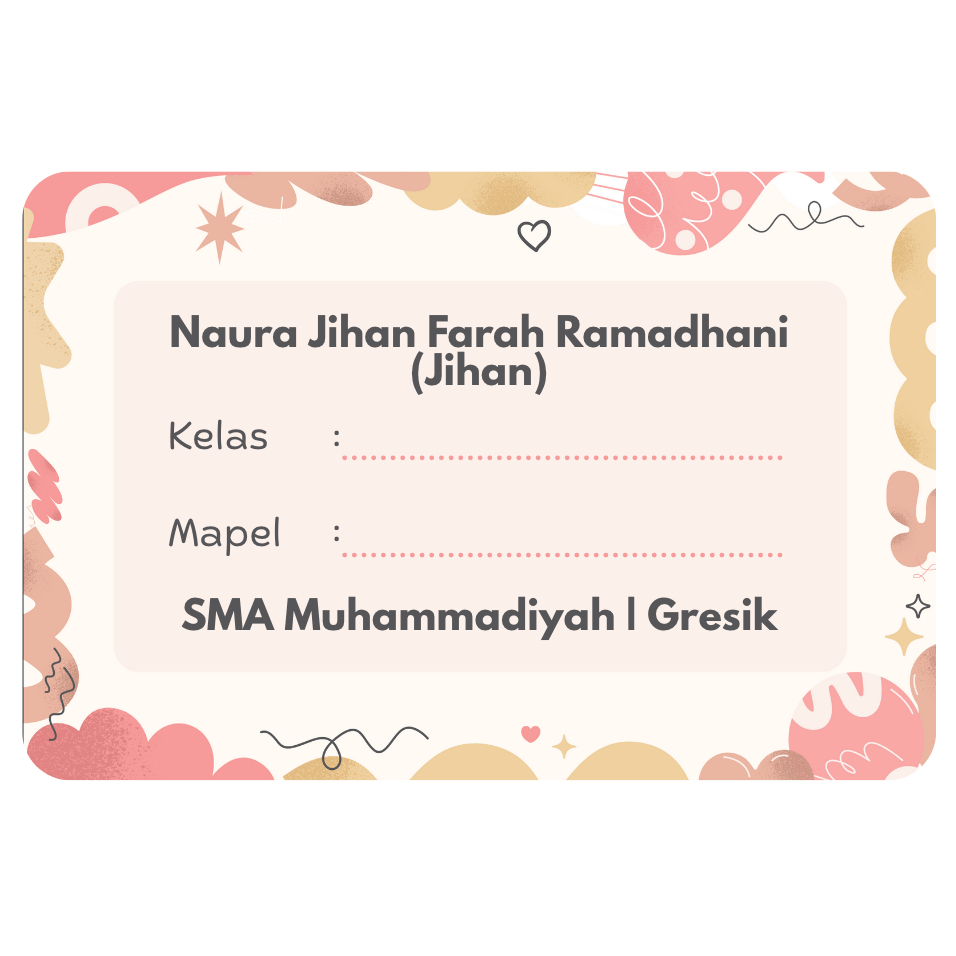 Jual STICKER LABEL NAMA KELAS MAPEL SD SMP SMA UKURAN 50mmx33mm ...