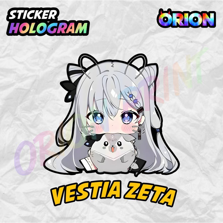 Jual Sticker Hologram Anime Vestia Zeta Hololive lucu Keren Waterproof ...