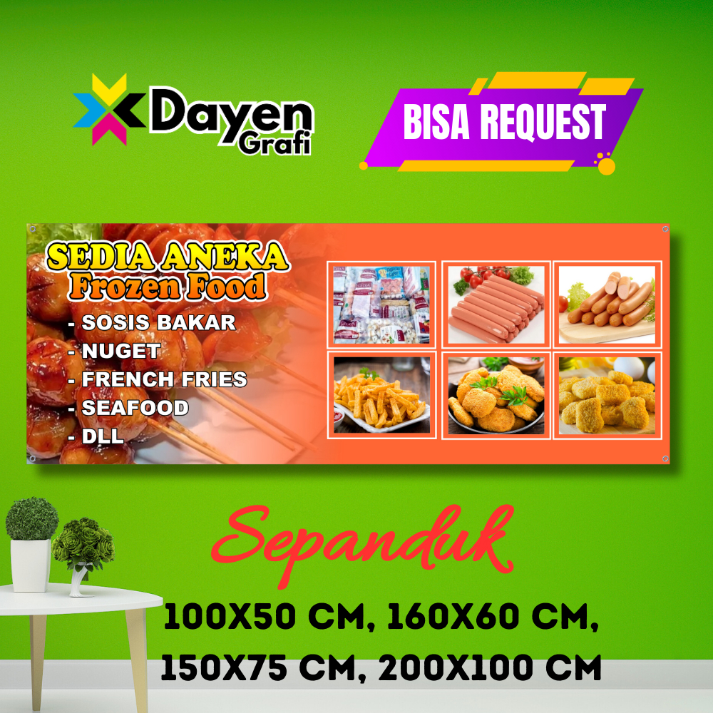 Jual Spanduk Banner Aneka Frozen Food Cetak Custom | Shopee Indonesia