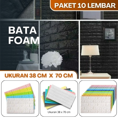 Jual Wallpaper Dinding Stiker Foam 3D Model Batu Bata Warna Biru Tua ...