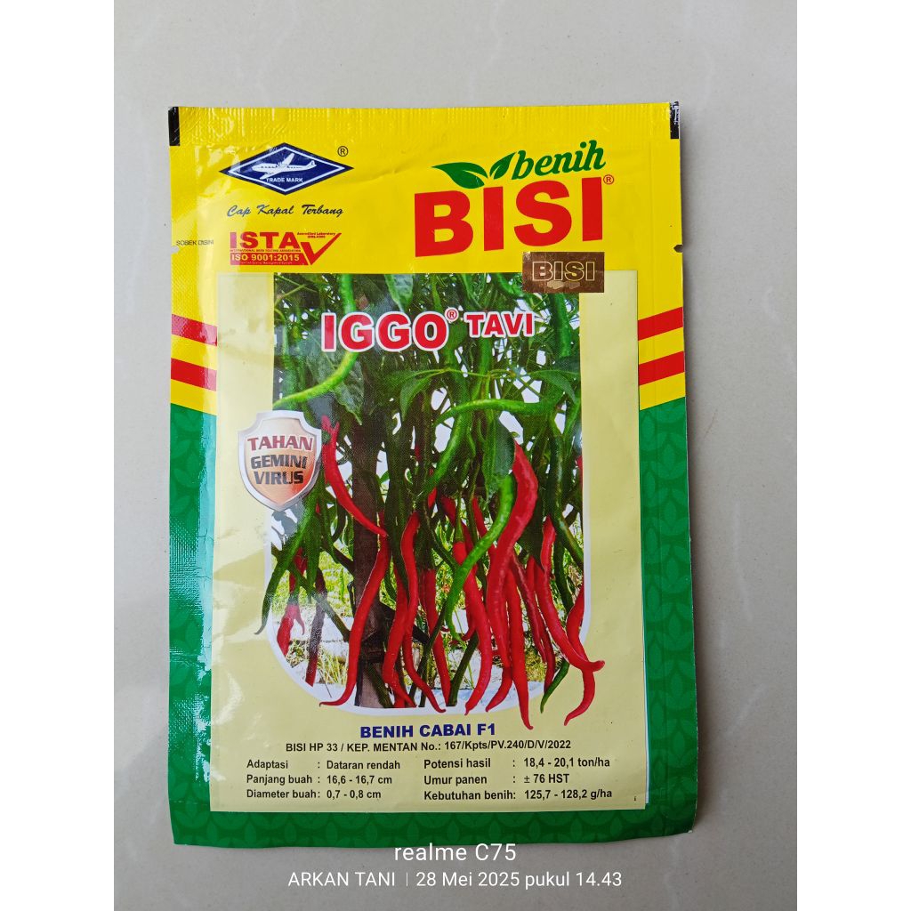 Jual BENIH CABAI F1 IGGO TAVI 10 GRAM - CAP KAPAL TERBANG | Shopee Indonesia