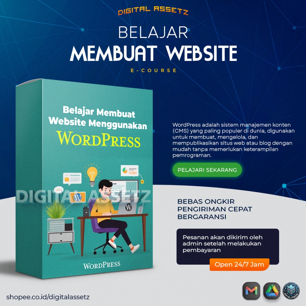 Jual E-Course Belajar Membuat Website dengan WordPress – Panduan Lengkap dari Awal hingga Toko ...