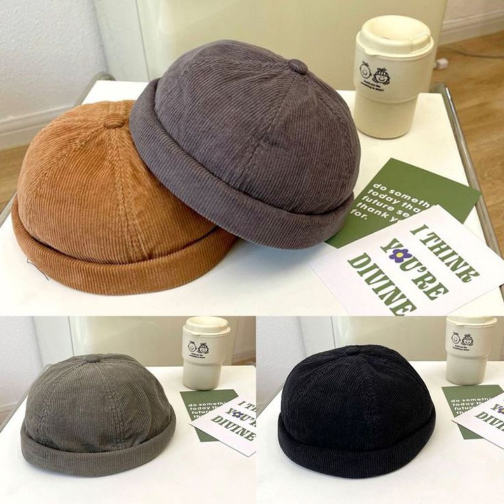 Jual Topi pria wanita keren peci /Topi mikihat material corduroy ...