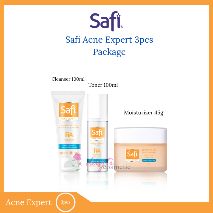 Jual Safi acne expert paket isi 3pcs (exfert shooting gel 45g,sebum ...