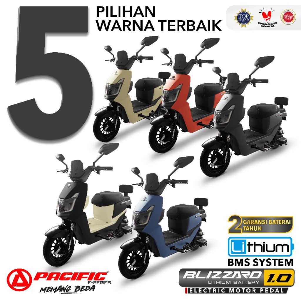 Jual SEPEDA LISTRIK PACIFIC BLIZZARD 1.0 LITHIUM / X-670 / BLIZZARD 2.0 LITHIUM / FASTRON SLX 5. ...