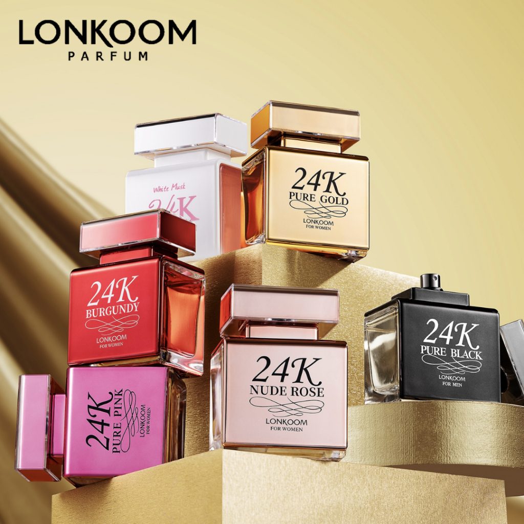Jual LONKOOM 24K Pure Gold/Pink/Black/White Musk/Black 100ML Parfum ...