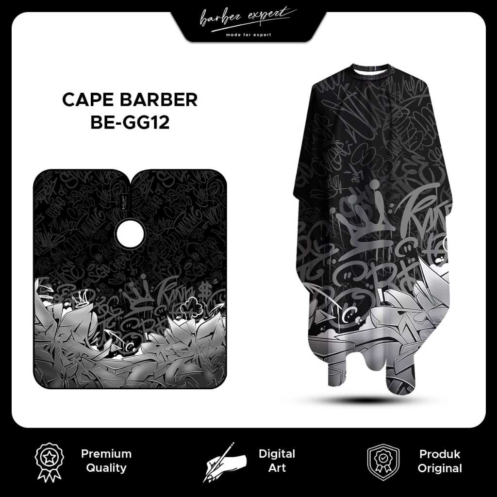 Jual Cape Barber Expert Premium Motif Graffity Grey Limited Edition ...