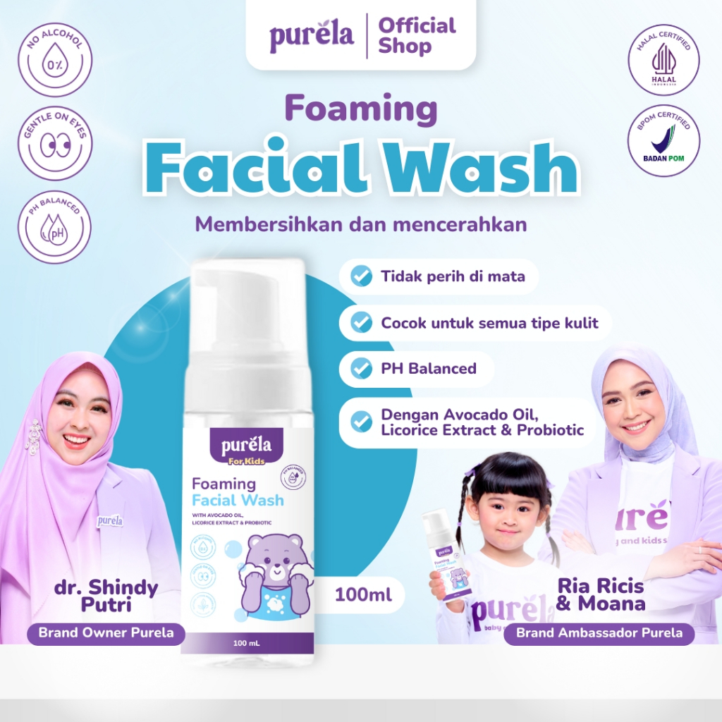 Jual [Official] Purela Foaming Facial Wash 100 ml | 3 in 1 Function ...