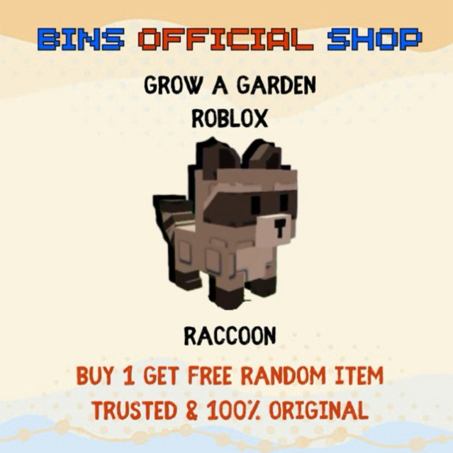 Jual Raccoon / Rakun Pet Grow A Garden Roblox (Mainan Anak) Kolektor ...