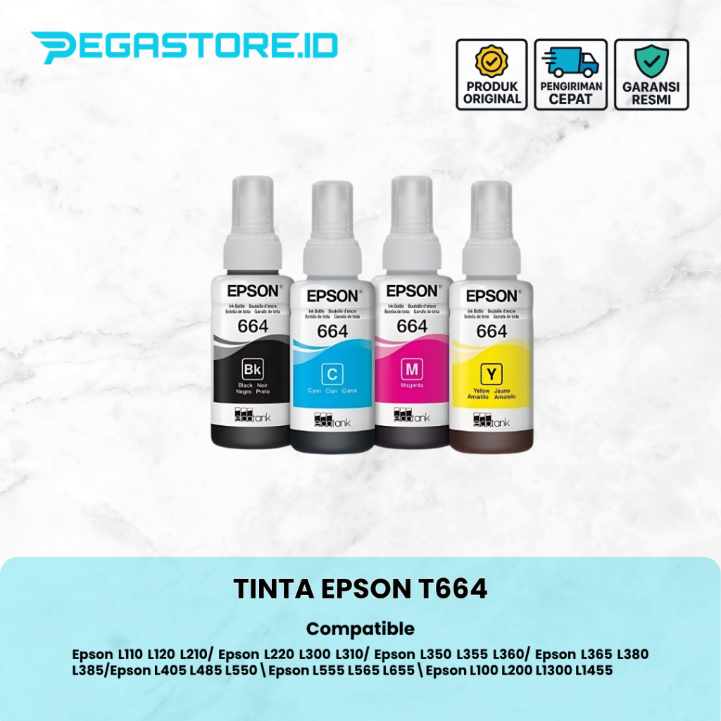 Jual Tinta EPSON Refill T664 Printer L120 L210 L310 L360 L550 Tinta ...