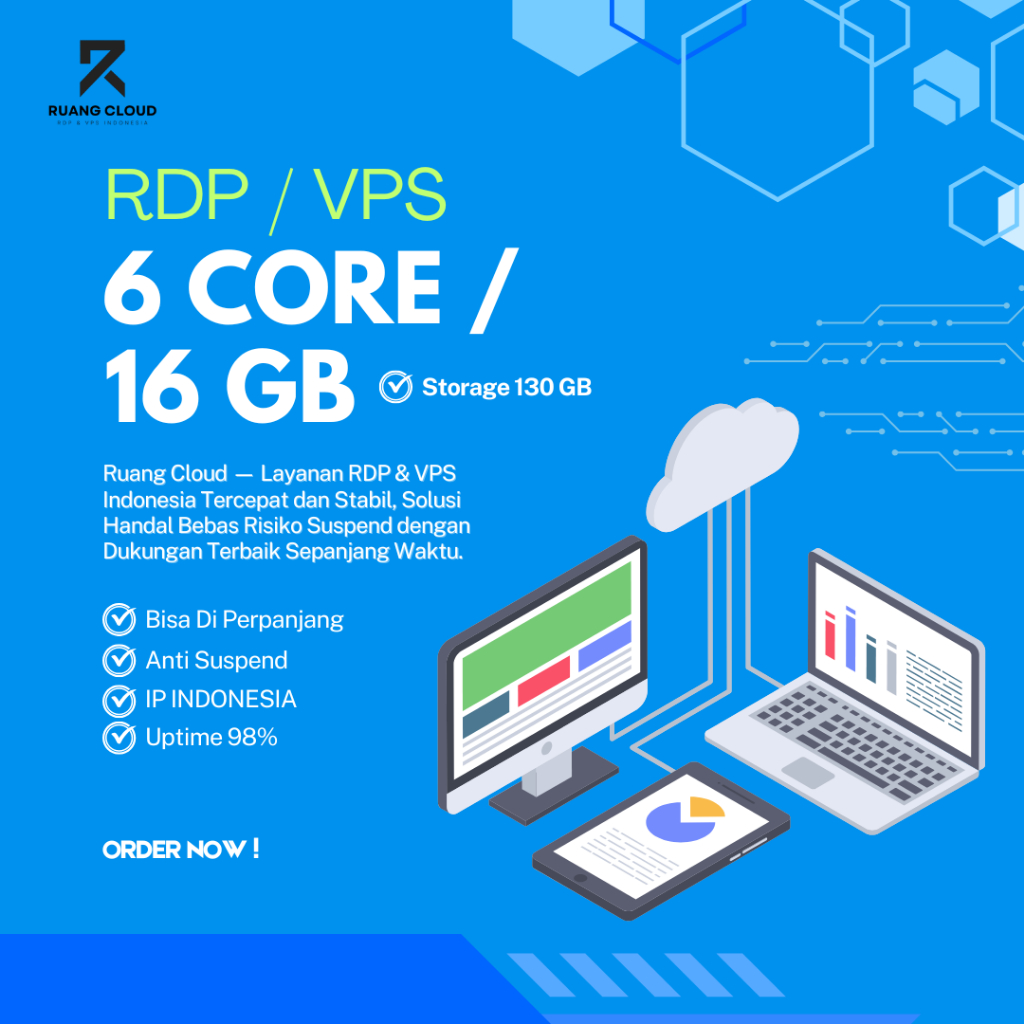 Jual RDP / VPS 6 CORE 16 GB RAM - IP INDONESIA ANTI SUSPEND FULL ...