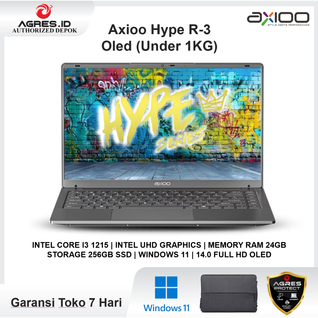 Jual Axioo Hype R3 Oled I3 1215 24GB 256GB Win 11 14.0 Full HD (UNDER ...