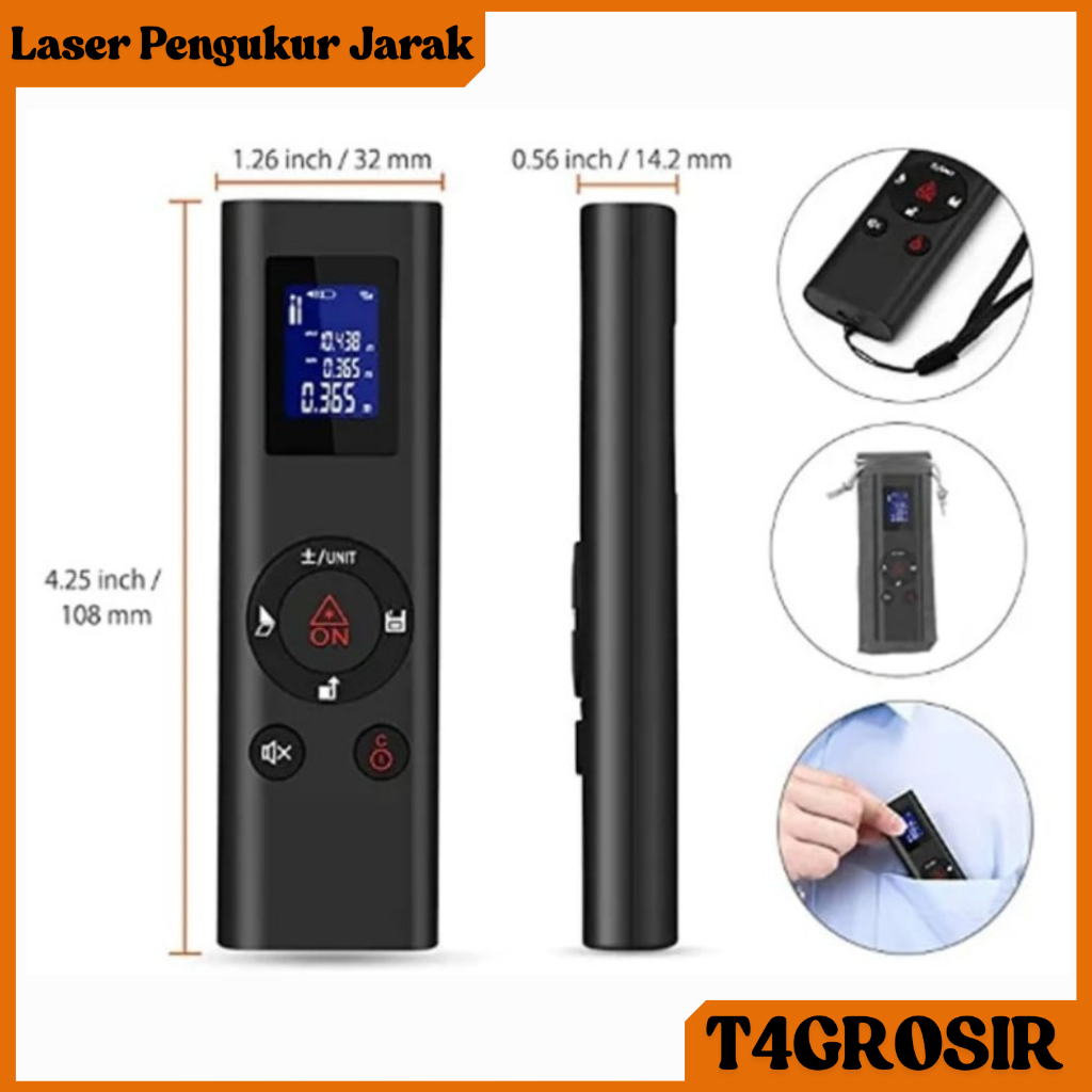 Jual H6 Meteran Laser Digital 40M Laser Pengukur Jarak Laser Distance ...