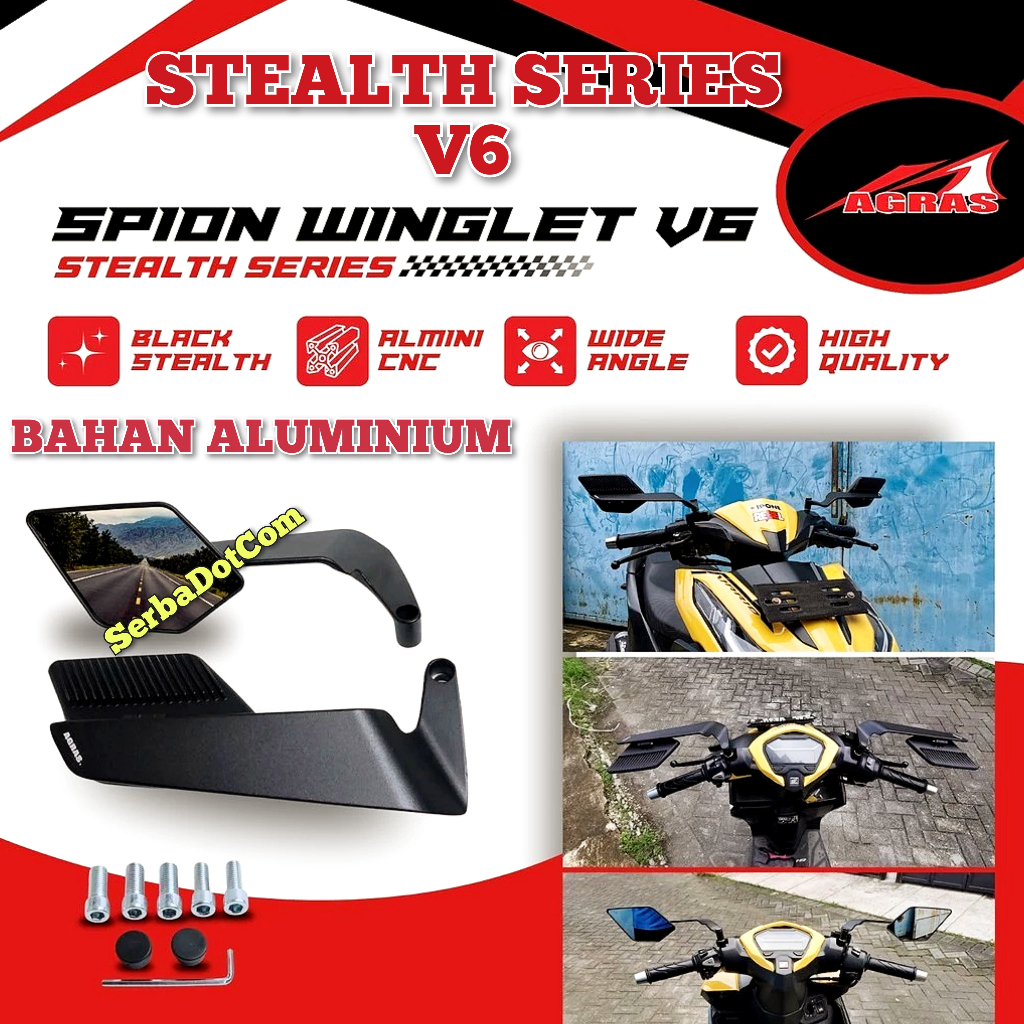 Jual SPION WINGLET STEALTH SERIES V6 UNIVERSAL NAKED BEAT AEROX NMAX ...