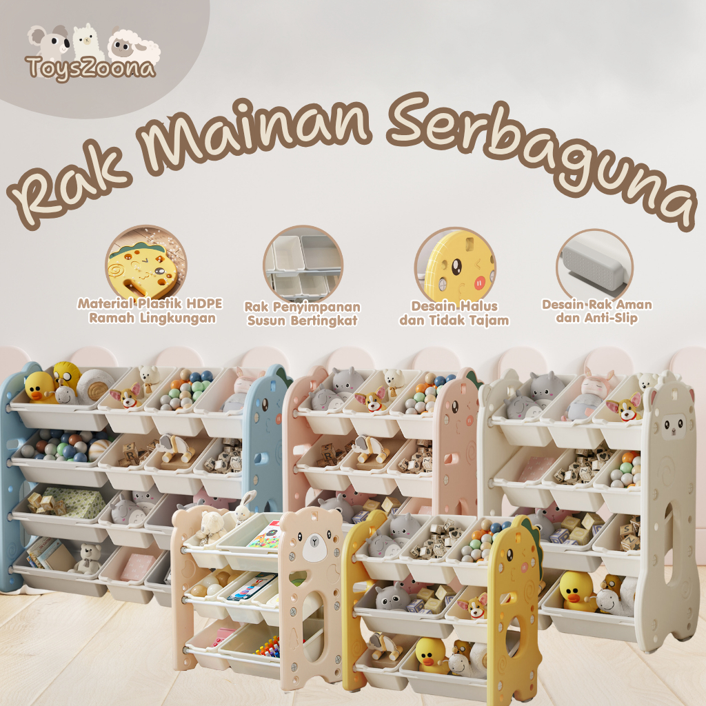 Jual ToysZoona Rak Serbaguna Rak Mainan Anak Rack Shelf Organizer Rak ...