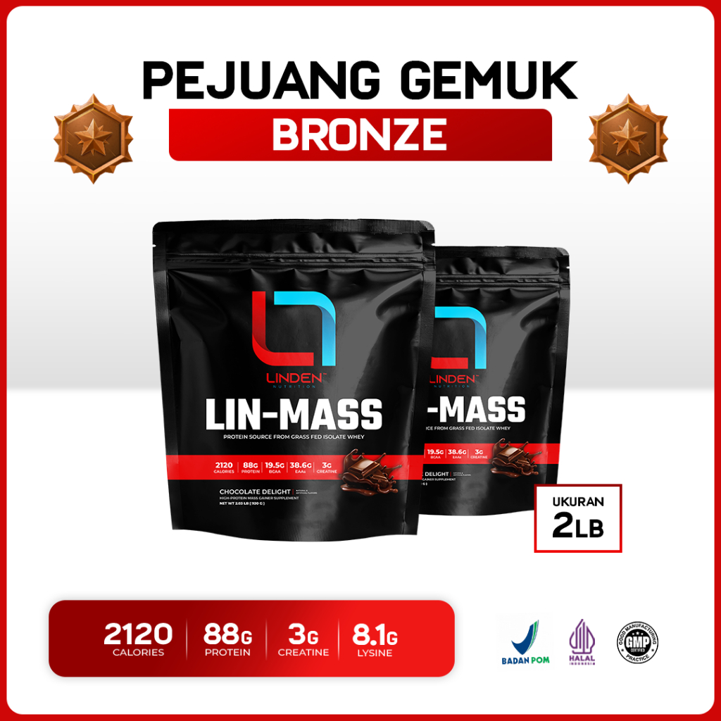 Jual LINDEN NUTRITION - Bundle 2x Linden Linmass Pouch 2 lbs rasa ...