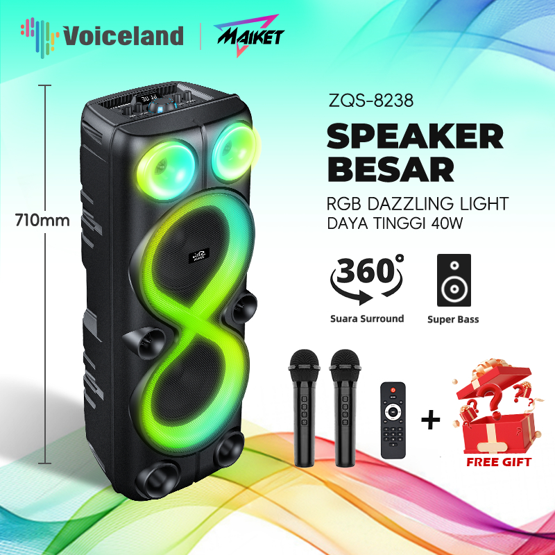 Jual 【PREMIUM BASS】MAIKET Speaker Bluetooth Karaoke Besar Super Bass 16 ...