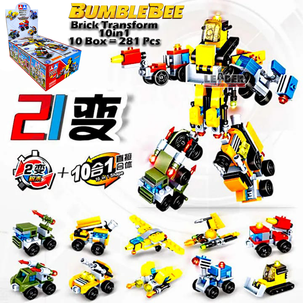 Jual BRICK BUMBLEBEE TRANSFORM THUNDER MECHA 10in1 MAINAN ROBOT ...