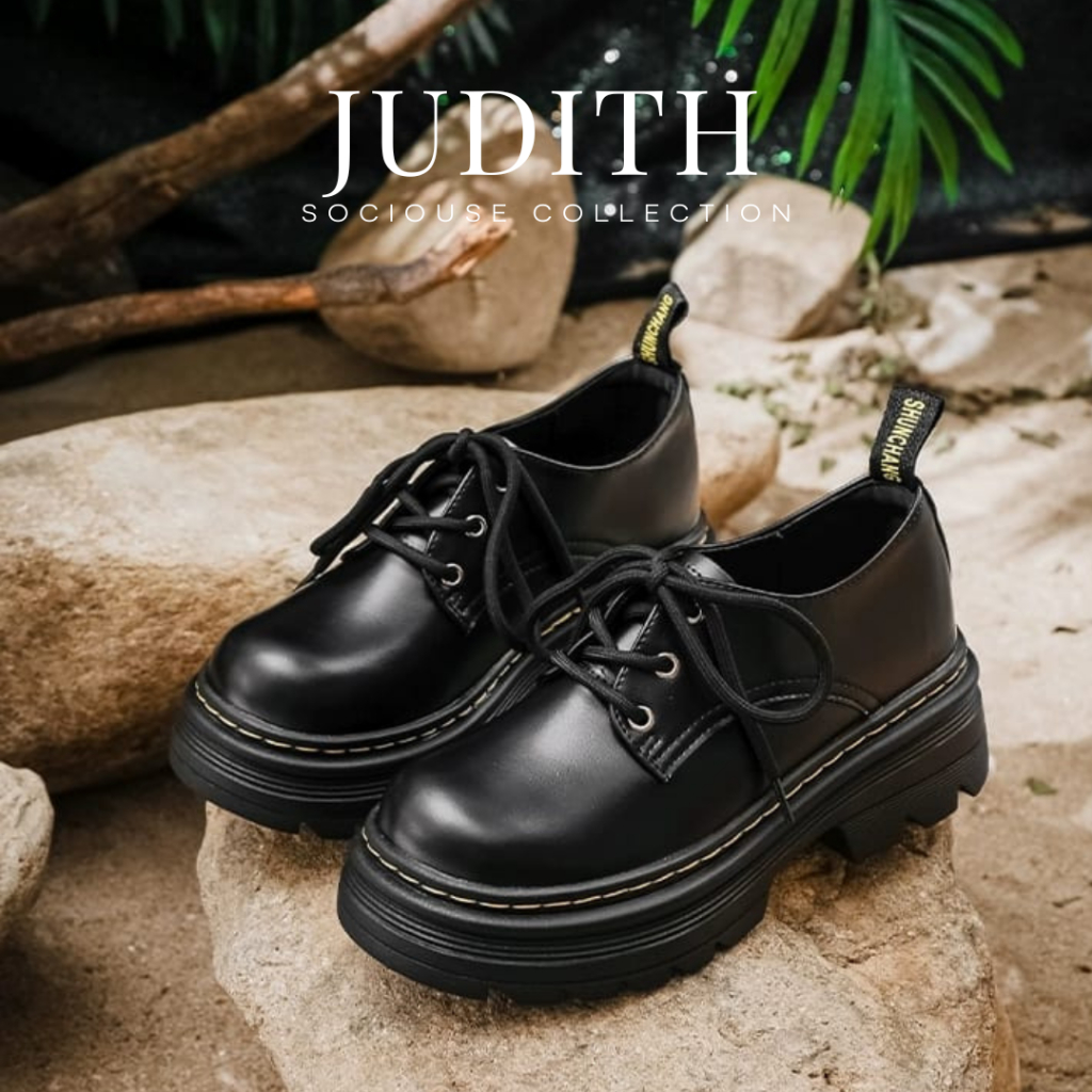 Jual Sociouse Judith Sepatu Docmart Wanita Loafers Vintage Korean Style ...