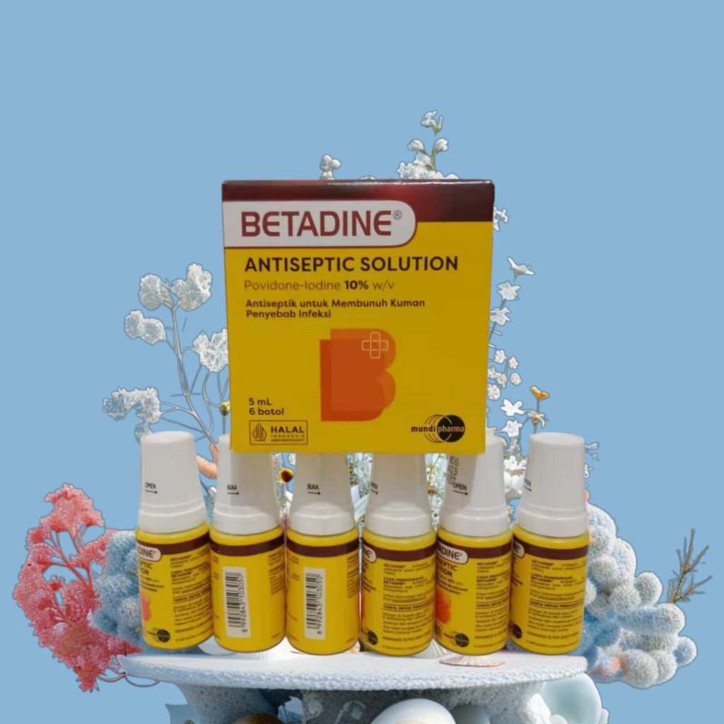 Jual Betadine antiseptic solution.1box.isi6.botol.obat buat luka ...