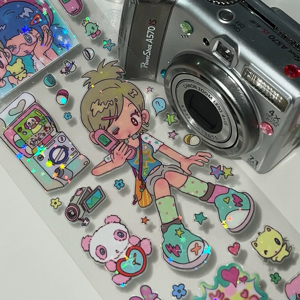 Jual sticker roll ecer 35cm PET holo star anime girl y2k vibes dekorasi ...