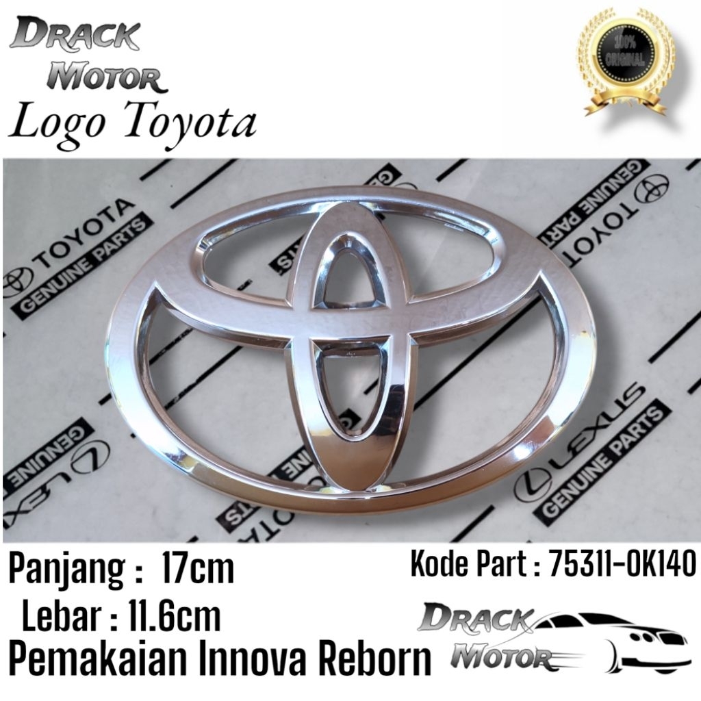 Jual Logo Grill Depan Toyota Innova Reborn Chrome Original // Logo ...